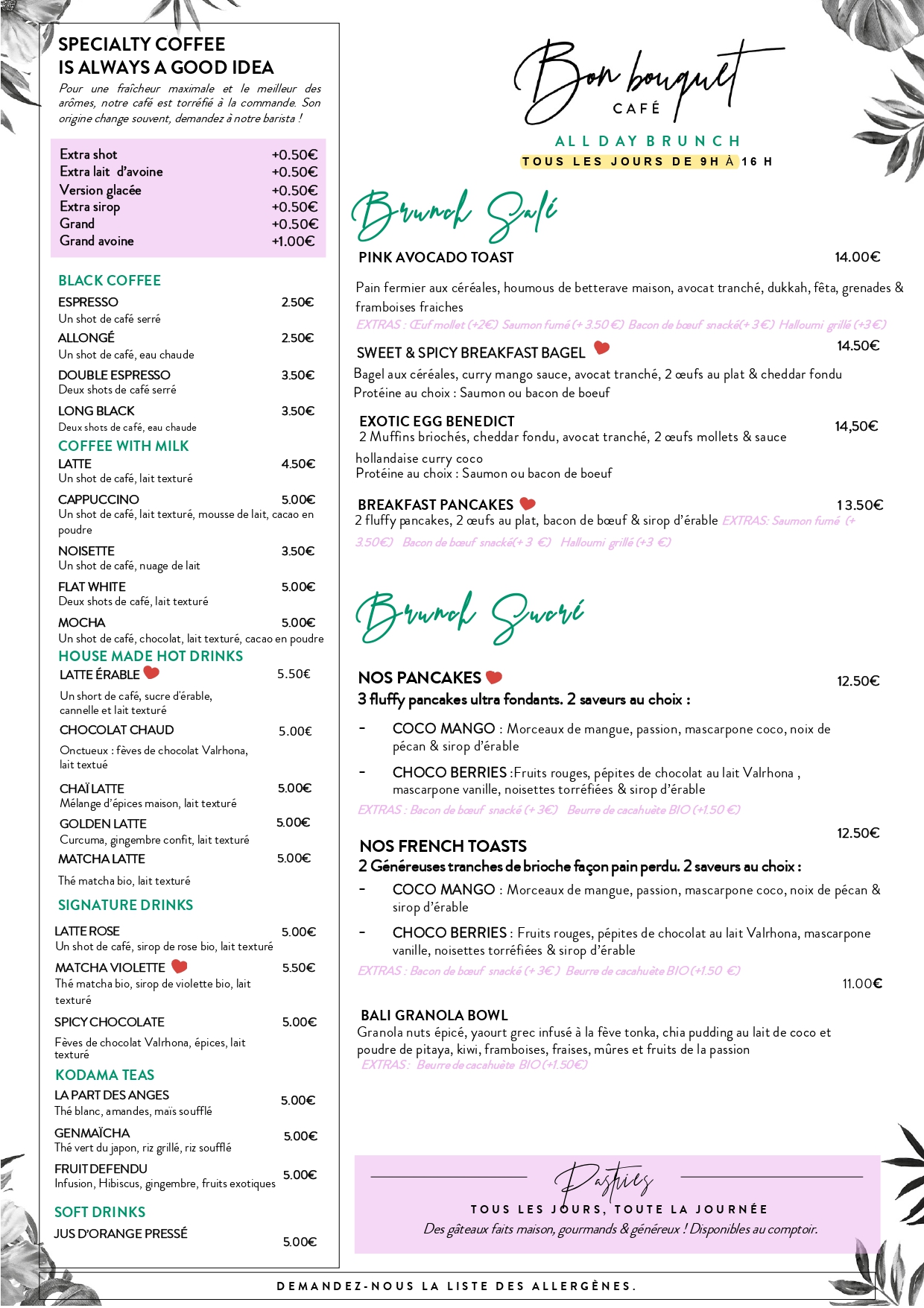 Avis sur le Brunch chez Bon Bouquet Paris - Meilleur Brunch